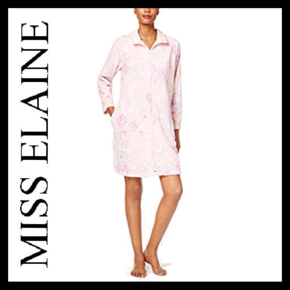 Miss Elaine | Intimates & Sleepwear | Nwt Miss Elaine Full Zip Floral ...